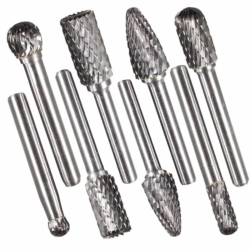 Tungsten Carbide Burr Bit 1/4 Inch 6mm Rotary Cutter Zip File CNC ...