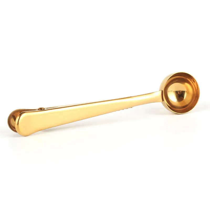 Gold Stainless Steel Coffee Scoops Multi Functional Ground Coffee Spoon ...