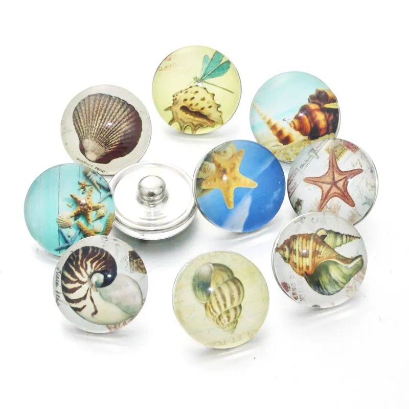 Mixed Color 18mm Glass Snap Buttons For Womens Snap Bracelets Wholesale ...