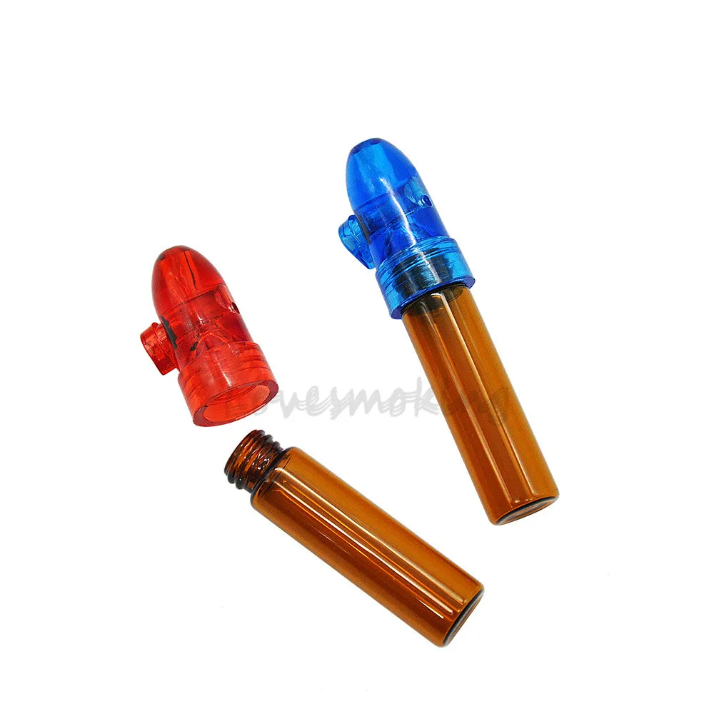 Brown Clear Glass Bottle Snuff Bullet Box Dispenser Snuffer 53mm 82mm ...
