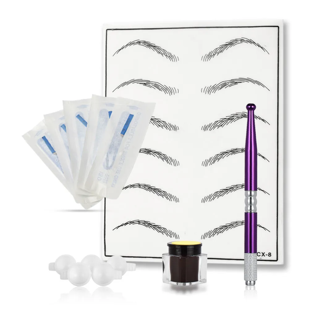 Beginners Microblading Eyebrow Tattoo Kit: Fake Skin, Needle Pigment ...