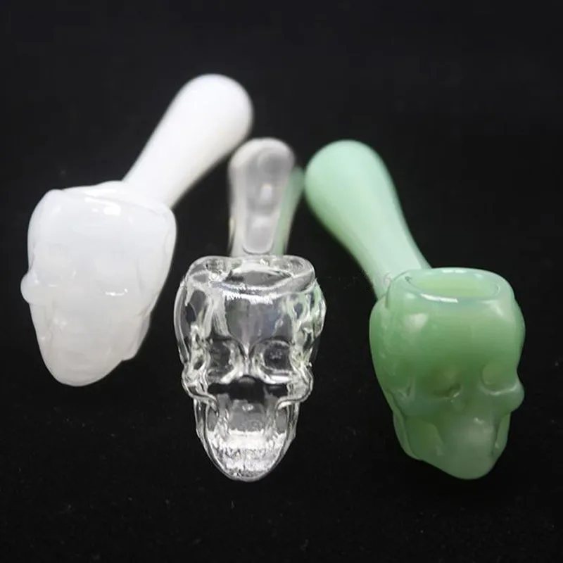 Pyrex Oil Burner Pipe Spoon Skull Glass Smokin Hand Pipes Tobacco Dry ...