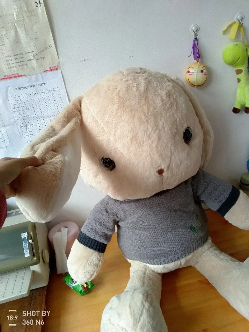 Cartoon Bunny Plush Toy: Soft Anime Rabbit Doll, Large Stuffed Animal ...