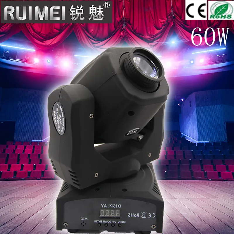 Mini Spot 60W DJ LED Moving Head Lights Professional Disco Beam Gobos ...