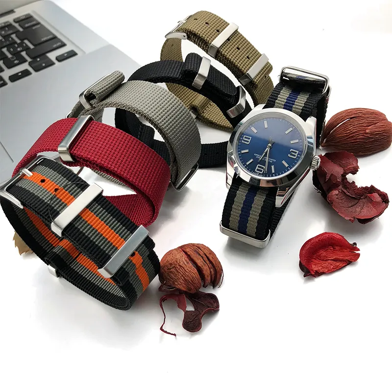 DHgate.com:22mm 20mm Black Blue Waterproof Diving Nylon NATO Watch Band ...