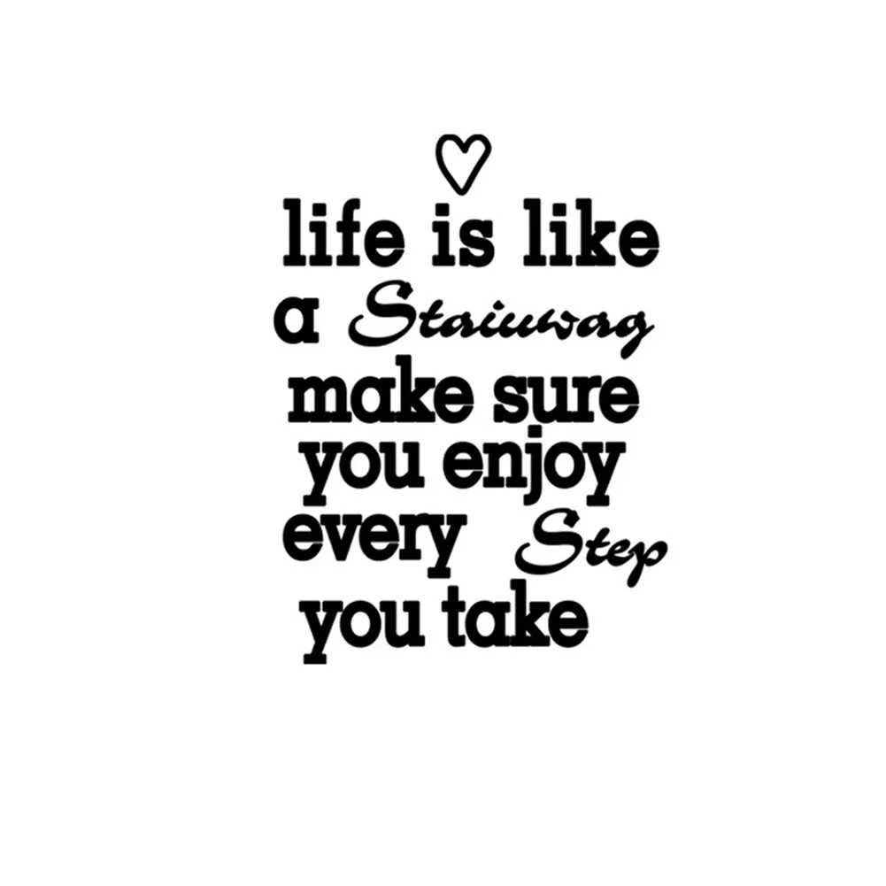 6042cm Removable English Motto Stair Decals Wall Sticker, Vinyl Art ...