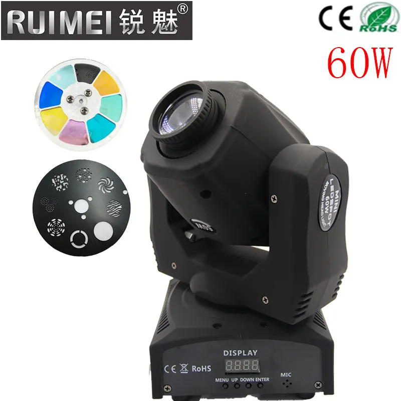 Mini Spot 60W DJ LED Moving Head Lights Professional Disco Beam Gobos ...