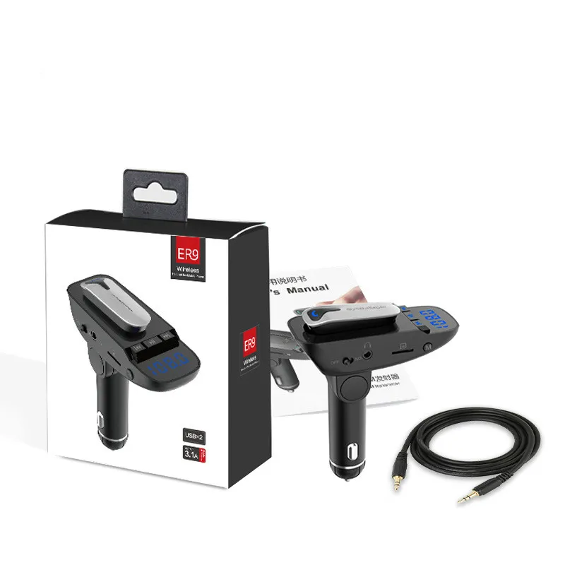 ER9 Multifunction Car MP3 Player Wireless Bluetooth 4.2 Headset Dual ...