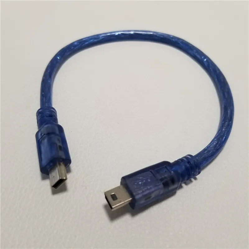 USB 2.0 Mini B Male To Male Data Extension Transfer Cable Clear Blue ...