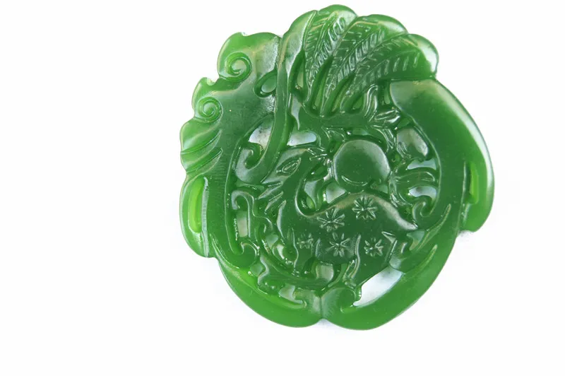 Hand Carved Jade Bat With Life Saving Pearls Perfect Round Jade Pendant ...