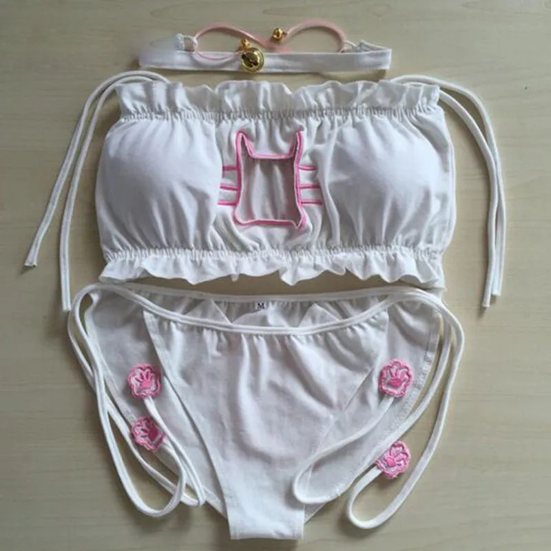 Sailor Moon Cosplay Costume Set Back With Mitsuishi Kotono, Neko Cat Keyhole Bra, Briefs, Bell ...