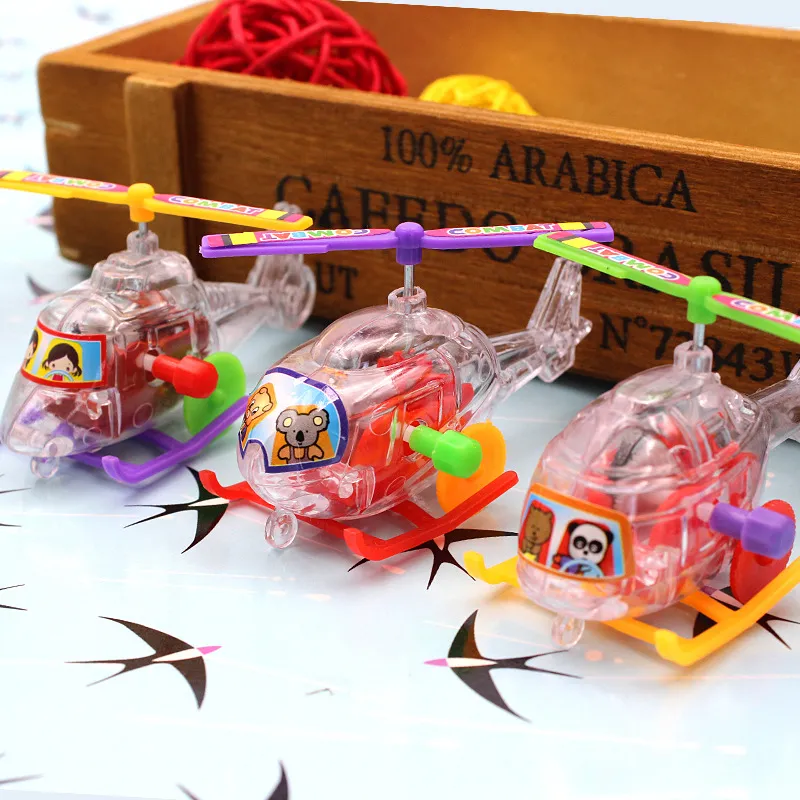 Fun Mini Wind Up Transparent Aircraft Toys Classic Outdoor Clockwork ...