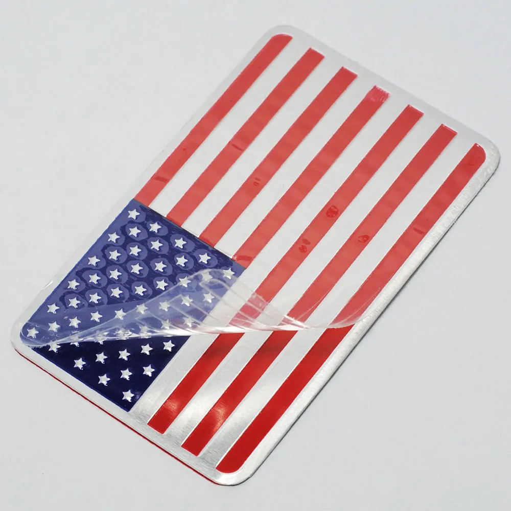 Metal American Flag Car Stickers Pack JDM Auto Decals Emblems Adhesive ...