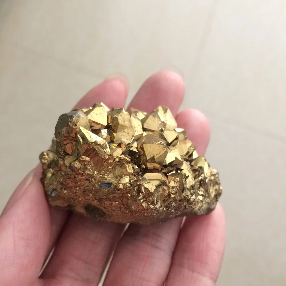 Aura Titanium Cluster Chunk Pendant Natural Raw Crystal Quartz Wand ...