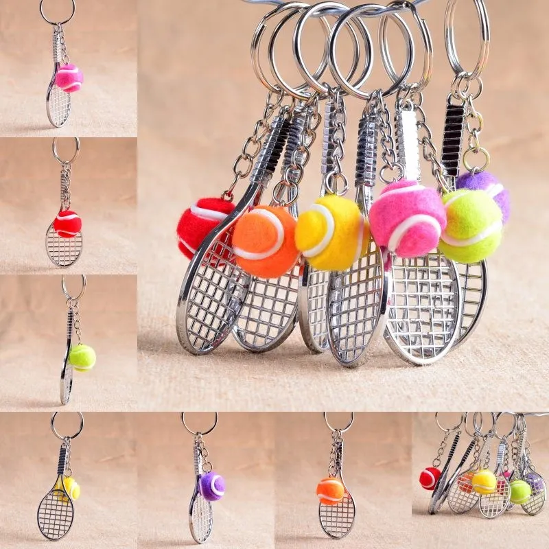 Tennis Keychain Mini Metal Racket Keyring, Car Accessory, Couple ...