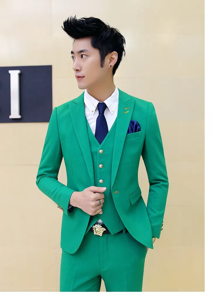 Slim Fit Cyan Blue Tuxedo Suit: Energetic Groom Wedding Suit, Prom ...