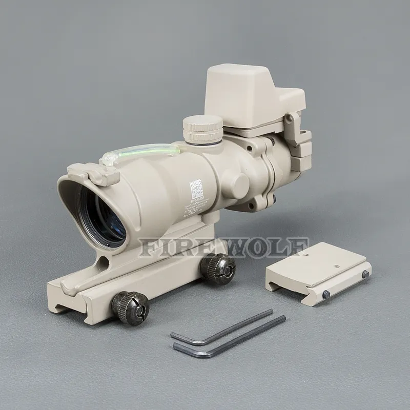 Trijicon ACOG 4X32 Tan Tactical Real Fiber Optic Green Illuminated ...