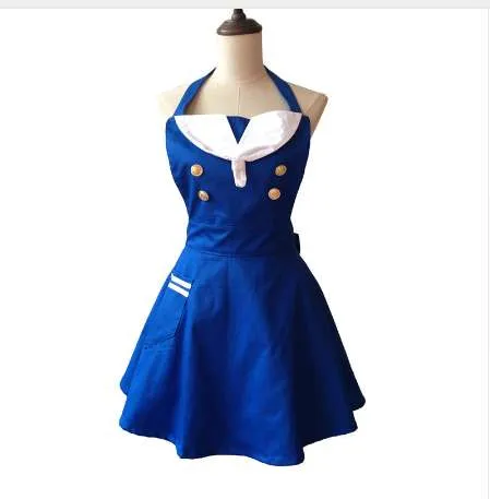 Sailor Cute Kitchen Apron Cotton Maid Waitress Manicure Hairdresser ...