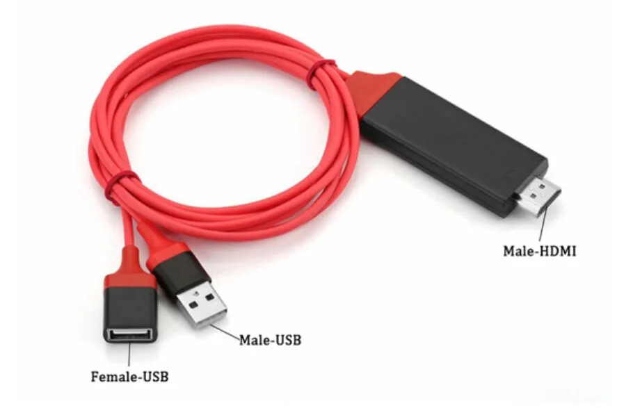 3in1 Mobile Phone To TV Adapter Universal HDMI Adapter To HDTV USB ...
