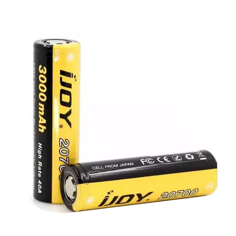 Rechargeable Battery 3000mAh IJOY 20700 Lithium Battery 40A Flat Top ...