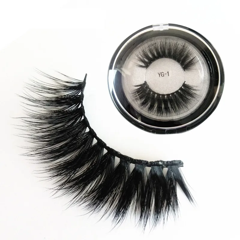 3D Mink Soft False Eyelashes 20MM 10 Styles Round Case Long Thick Cross ...