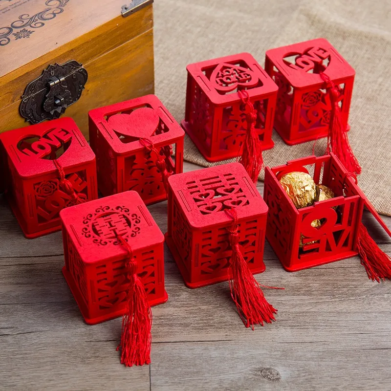 Heart Shaped Candy Boxes, Chinese Wedding Favors: Vintage Inspired Red ...