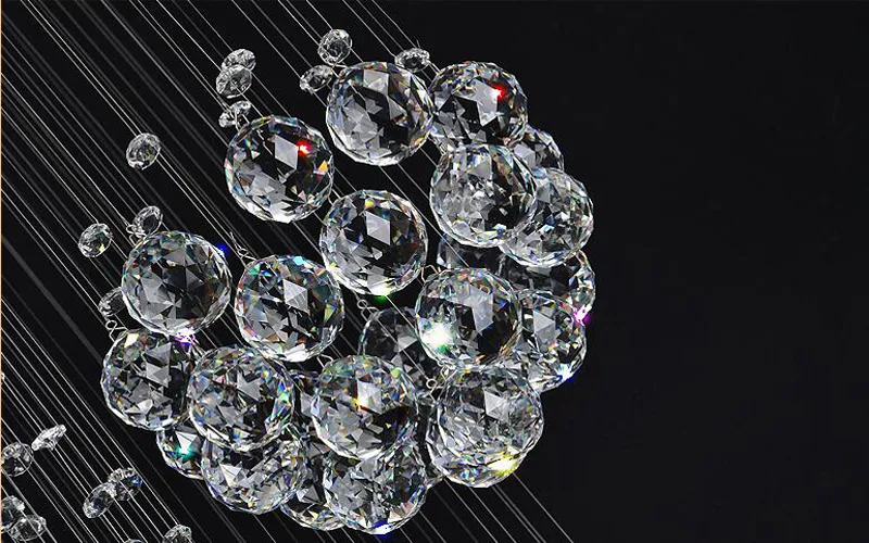 Crystal Modern Chandelier Lighting Fixture, Large Raindrop Stair Light ...