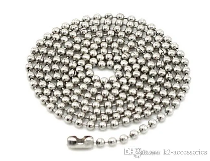 DHgate.com:Cheap Bead Necklaces: 100 Pcs Silver Tone 2.4mm Ball Chain ...