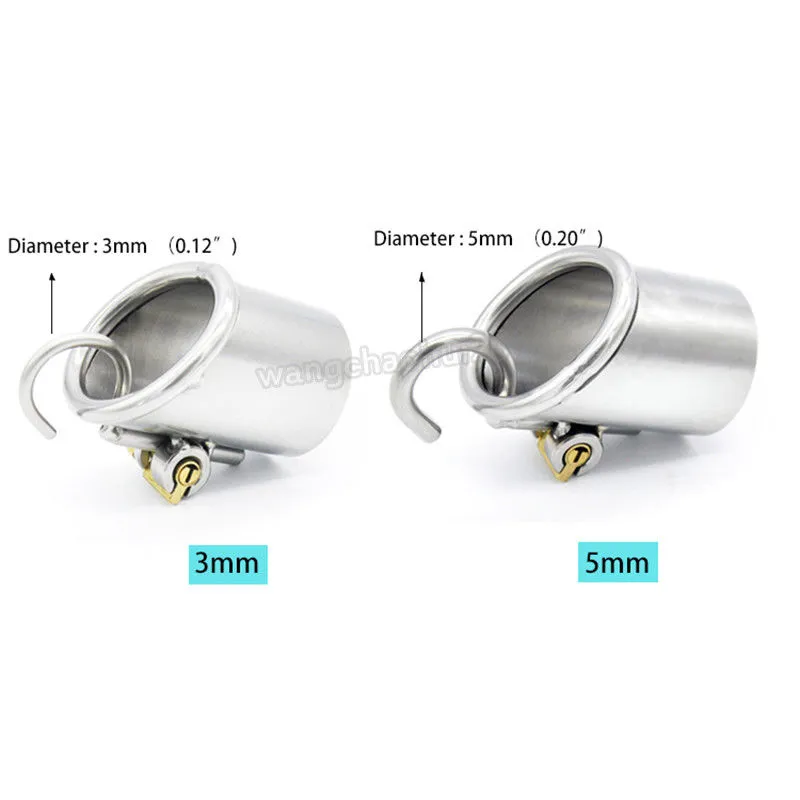 3/5mm Glans PA Hook Male Chastity Device | Stainless Steel Metal Mouse ...