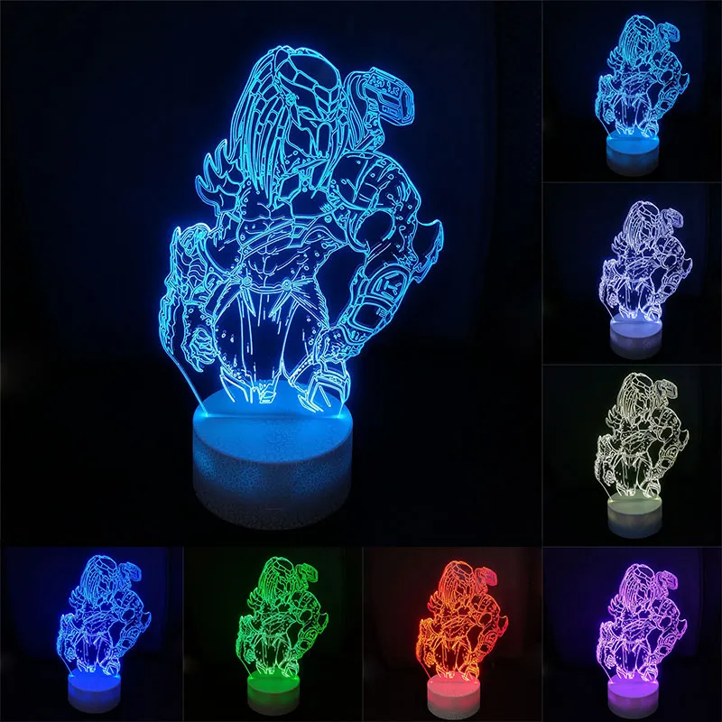 Avp Predator Toys Visual Illusion Nightlight Figurine, Anime Neon ...