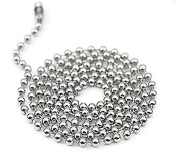 Stainless Steel Bead Ball Rolo Chain Necklace Necklaces Basic Round ...