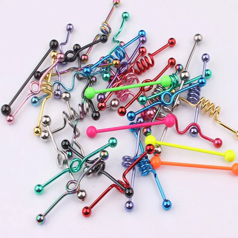 Body Piercing Wholesale: Mix Style Stainless Steel Tongue Bar, Tragus ...