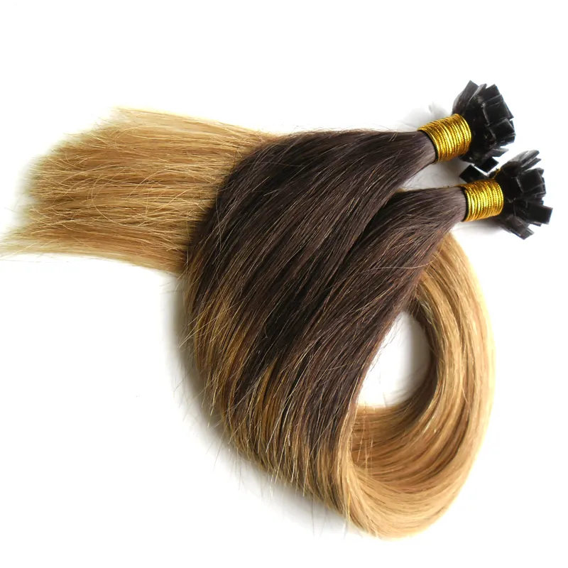 Ombre Flat Tip Hair Extensions - T2/27 Balayage, 100% Remy Human Hair ...