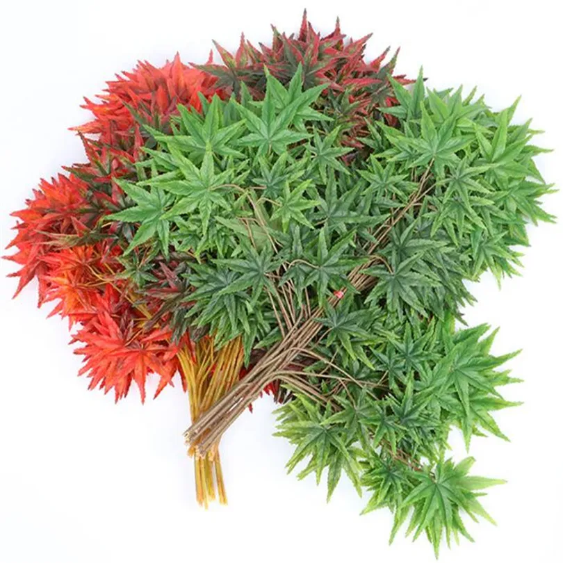 Set Of 12 Natural Looking Maple Leaf Bunchs Perfect For Weddings, Plant ...