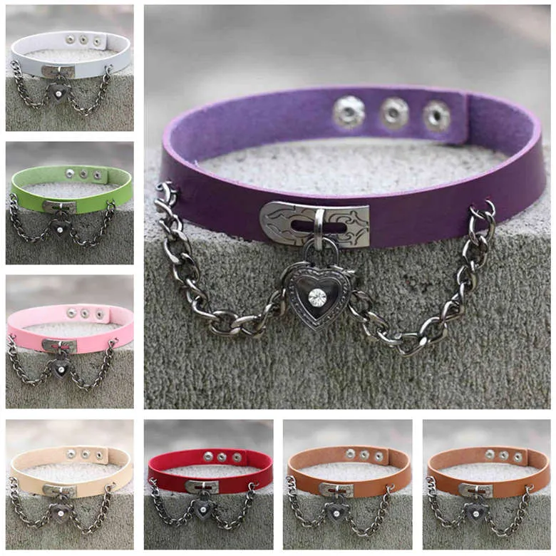 Harajuku Style Heart Shaped Lock Collar Collars For Girlfriend DJN222 ...
