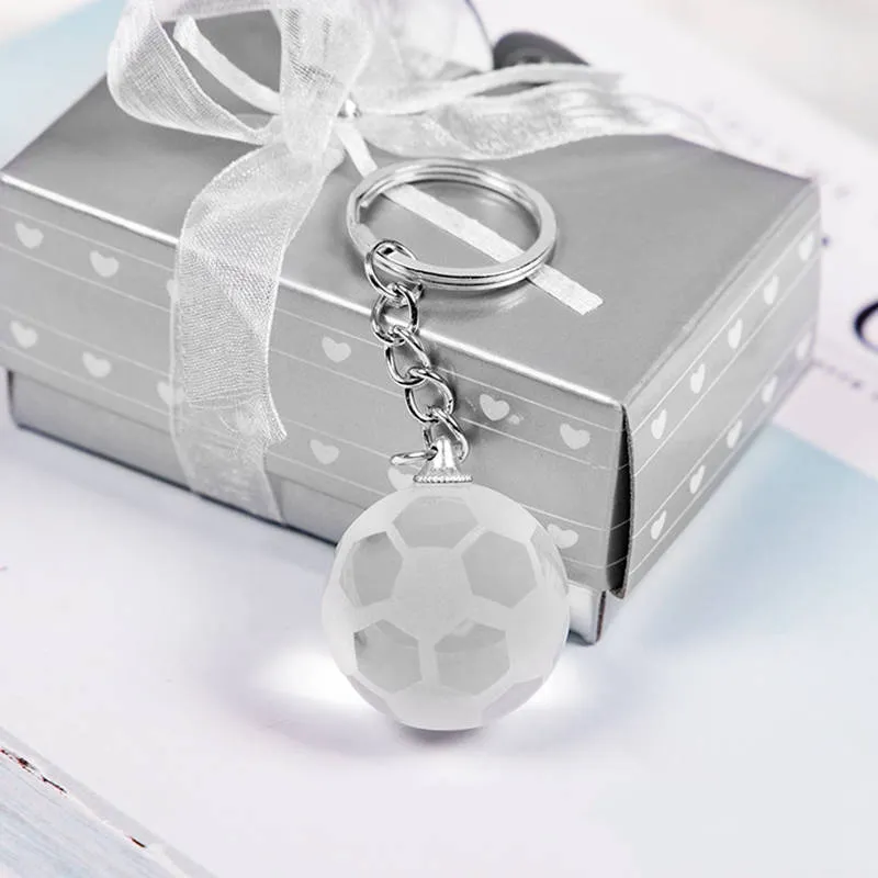 Crystal Glass Globe Locket Keychain Wedding Favors Crystal Football ...