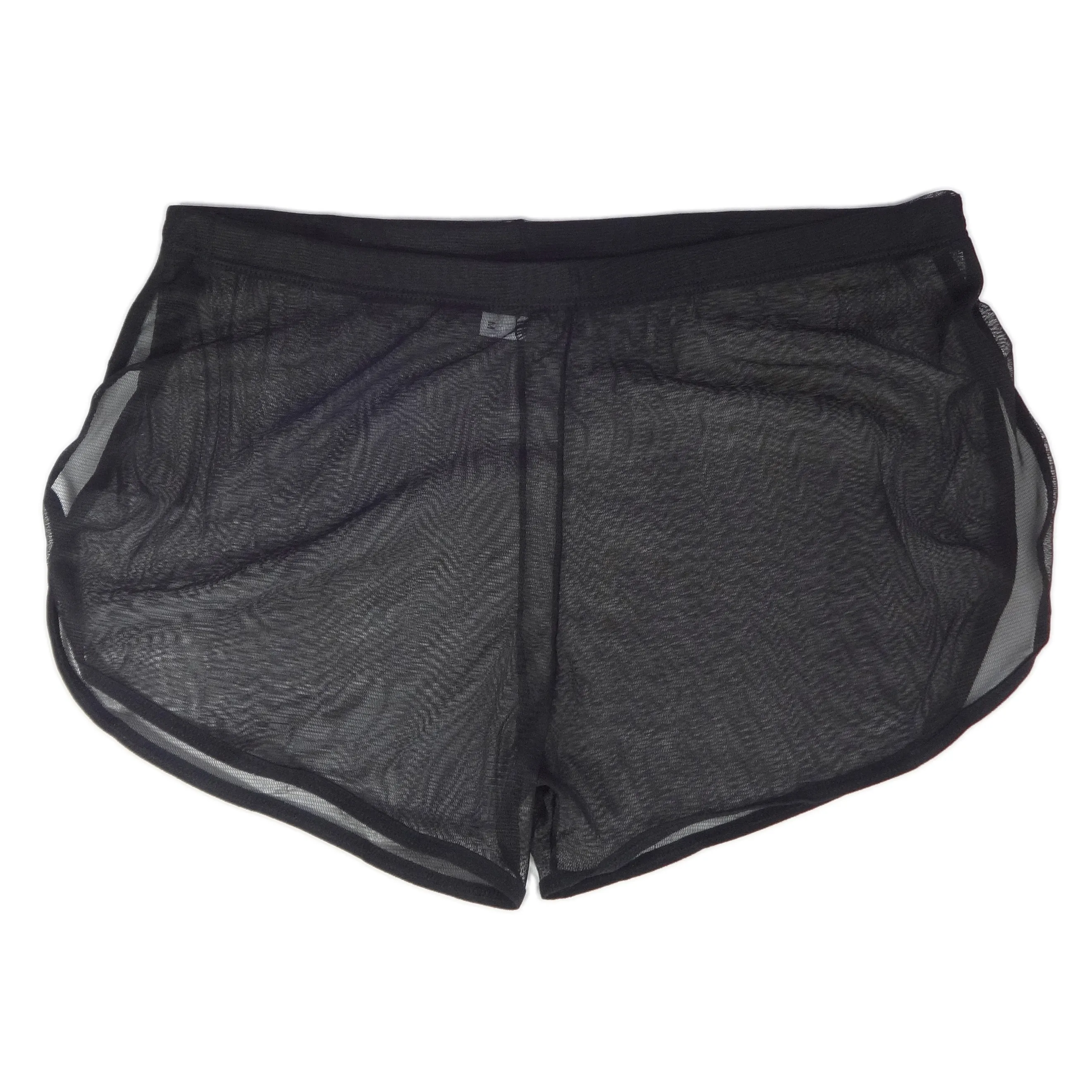 Mens Stretchy Polyester Mesh Mid-Rise Boxer Briefs with Tulle Net Side ...