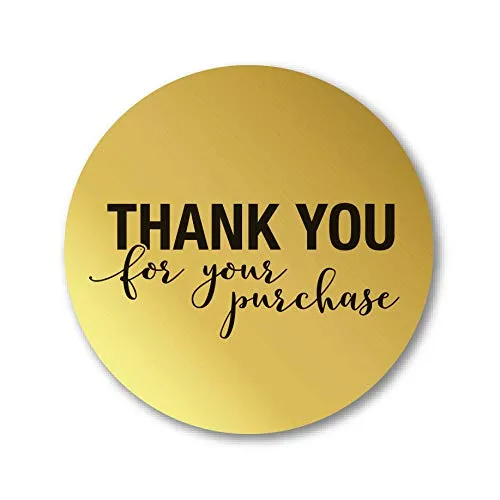 Clear Round Stickers: Gold Foil Thank You Stickers, 500 Labels For ...