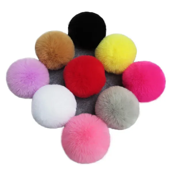 Factory Wholesale Rabbit Hair Straps Ball 8cm Small Plush Ball Color ...