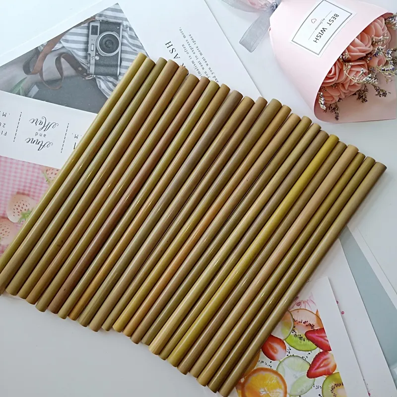 Natural Bamboo Drinking Straws Reusable Wooden... From Besgohouseware ...