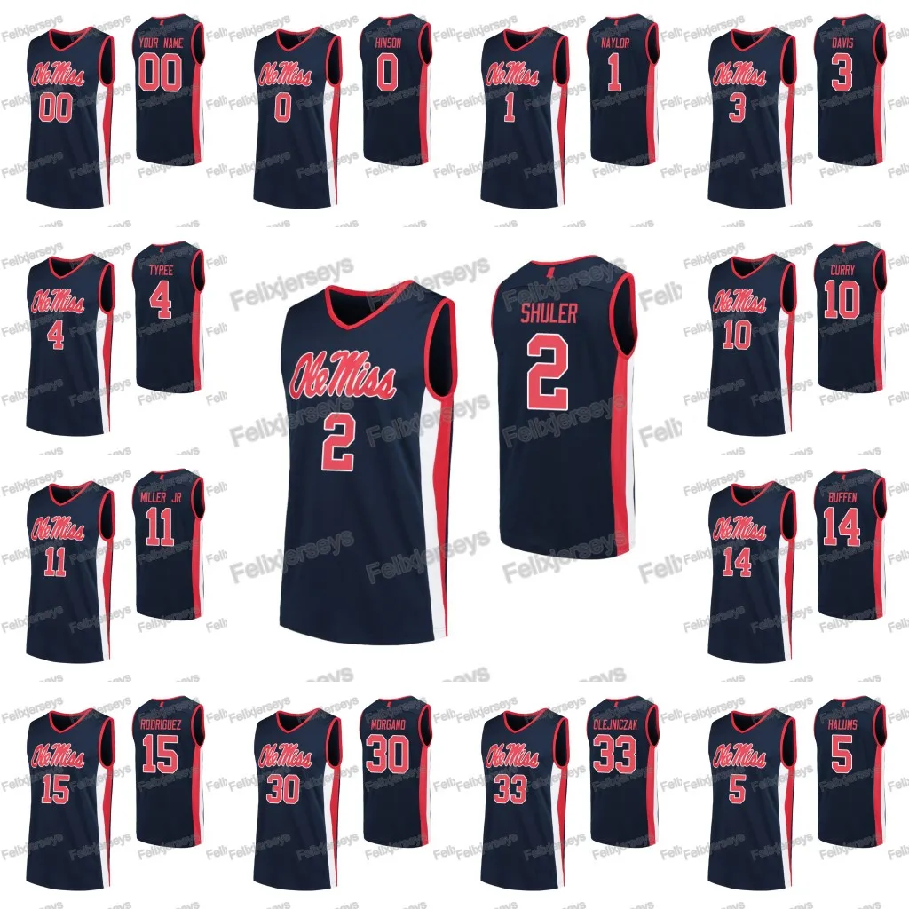 NCAA Ole Miss Rebels Devontae Shuler Breein Tyree Zach Naylor KJ Buffen ...