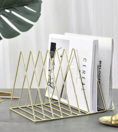 Nordic Ins Creative Storage Bookshelf Wrought Iron Books Newspapers ...