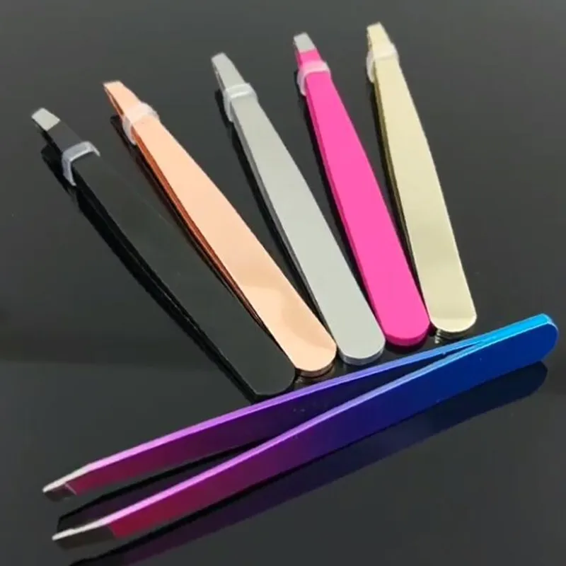 High Quality Stainless Steel Slanted Tip Eyebrow Tweezer For Precise ...