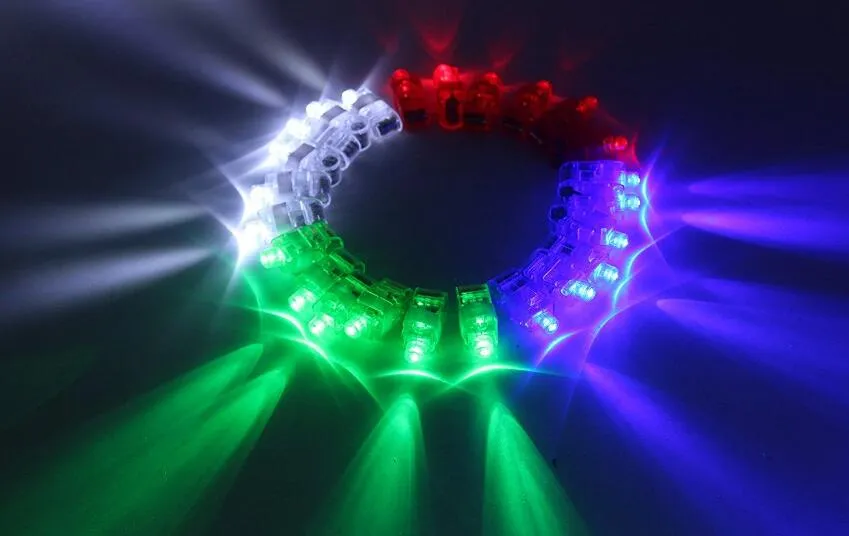 LED Lighted Ring Lights Laser Finger Beams Party Flash Kid Outdoor Rave ...