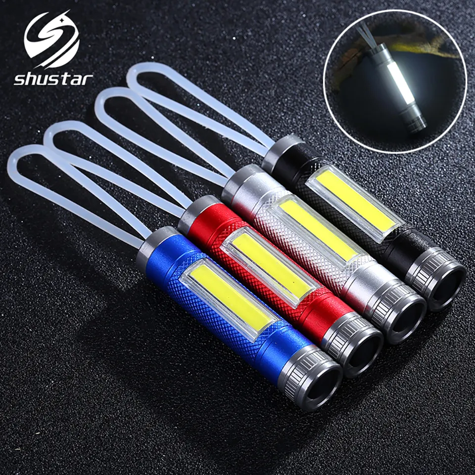 Mini LED Flashlight - Super Bright COB Work Light, AAA Battery Powered ...