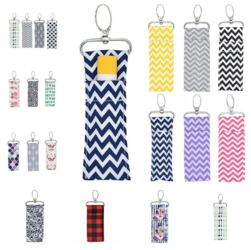 17 Styles Chapstick Holder Women Lip Balm Keychain Classic Ripple Arrow ...