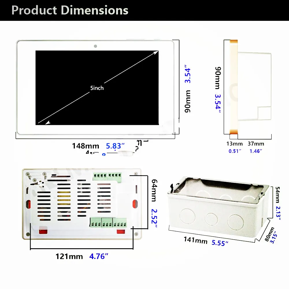 Touch Screen Music Player In Wall Amplifier: Digital Stereo Home Audio ...