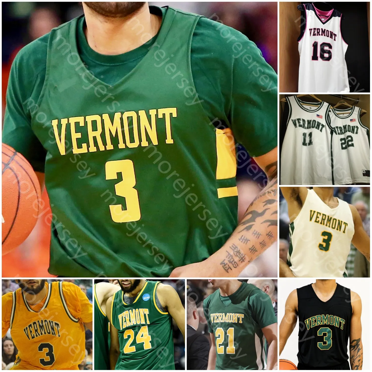 Custom UVM Vermont Catamounts Basketball Jerseys NCAA College Team ...