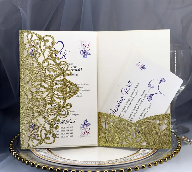 Shimmer Cardstock Wedding Invitations
