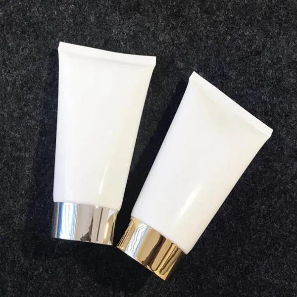 Cosmetic Squeeze Tubes: 150g White Soft Plastic Refillable Lotion Tube ...